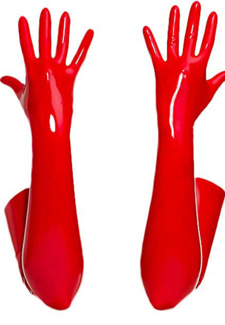 Pvc Long Gloves Red